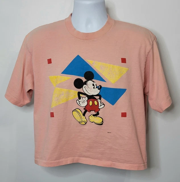 VINTAGE RARE 80'S 90's Mickey Mouse Front Graphic Cropped T-Shirt ...