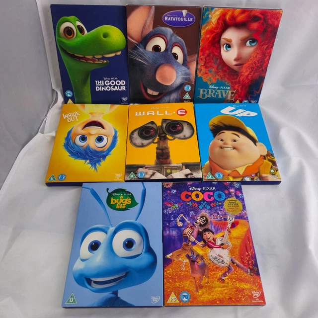 8 DISNEY PIXAR Wall E, Coco, Up, Bugs Life & More DVD Bundle With Slip ...