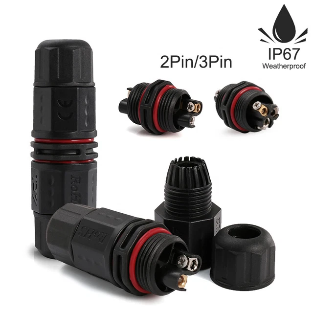 2/3PIN WATERPROOF JUNCTION Box IP67 Cable Gland Connector Electric ...
