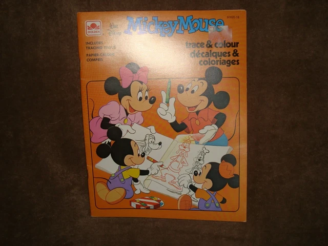 1981 GOLDEN #91620-18 Vintage Walt Disney Mickey Mouse Trace & Colour ...