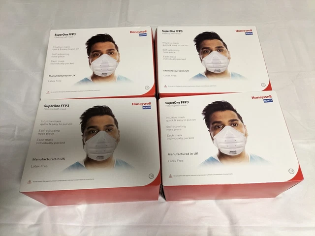 HONEYWELL SUPERONE FFP3 Filtering Half Mask Respirator 4 X Boxes of 16 Masks £17.99 - PicClick UK