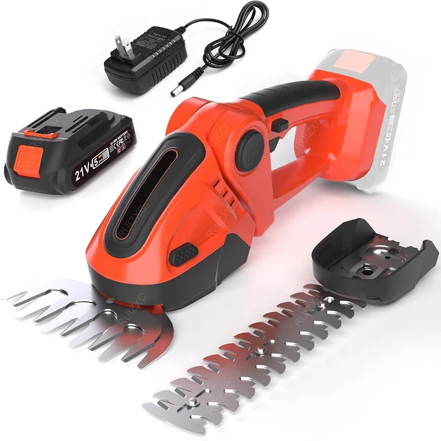 9IN CORDLESS ELECTRIC Mini Hedge Trimmer 2 in 1 Brush Grass Cutter ...