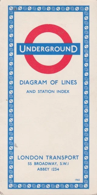 LONDON UNDERGROUND TUBE Map 1965 (REF 165) * £7.49 - PicClick UK