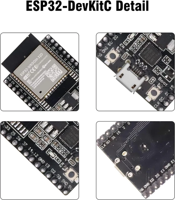Esp32 Devkitc Esp32 Scheda Di Sviluppo Xtvtx 3 Pièces Esp Wroom 32d