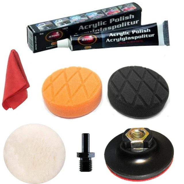 AUTOSOL PLASTIC ACRYLIC Perspex Polishing Kit Removes Tarnishes ...