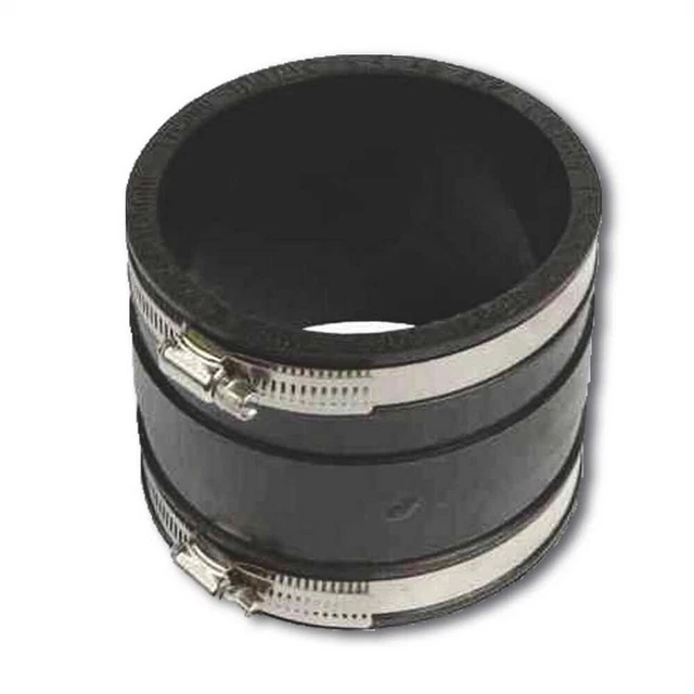 100MM PVC PIPE Rubber Joiner Coupling Flexible EPDM Connector Stainless ...