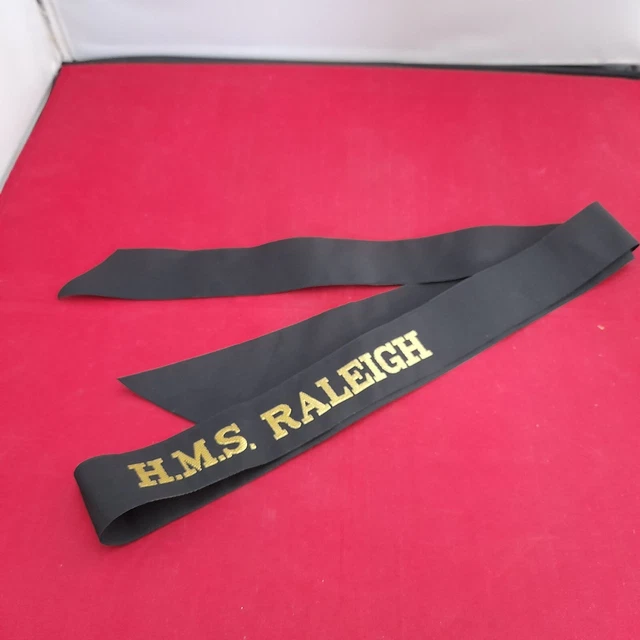 ROYAL NAVY CAP Tally Hat Band H.M.S. Raleigh £19.99 - PicClick UK