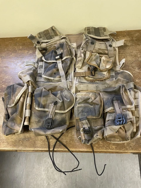 BRITISH ARMY TACTICAL Load Carrying Vest Webbing Waistcoat, Desert Camo ...