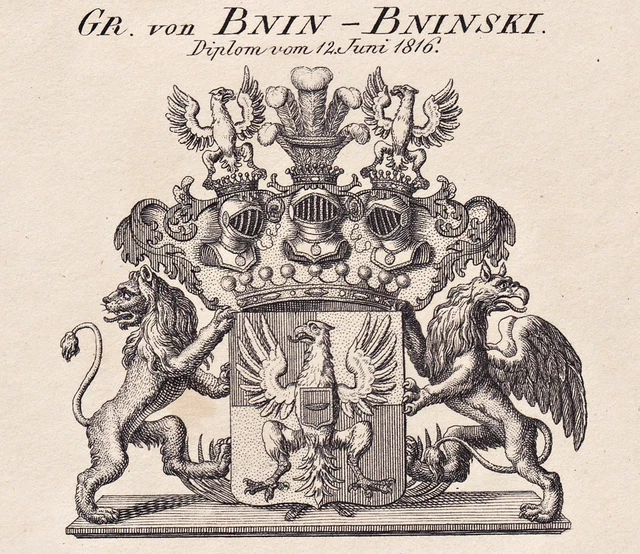BNIN BNINSKI COAT of arms Wappen Genealogie heraldry Heraldik ...