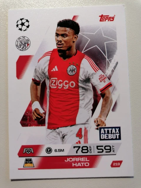TOPPS MATCH ATTAX Champions League 2025-26 Jorrel Hato 219 Debüt Ajax Amsterdam EUR 1,00 ...