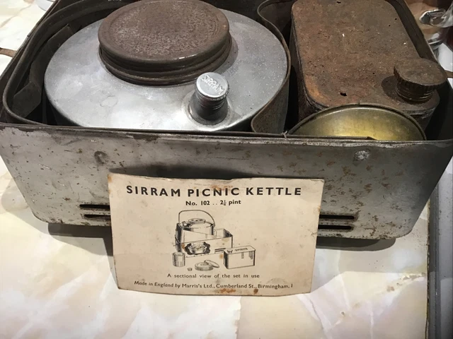 VINTAGE SIRRAM PICNIC Kettle Marris Ltd Camping Stove Classic 102 £25. ...