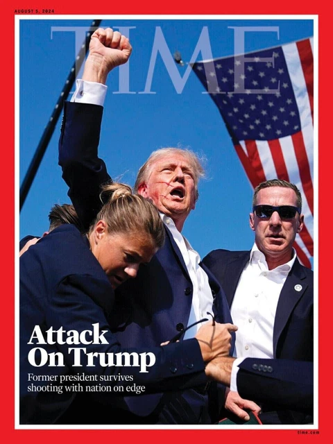 2024 DONALD TRUMP Photo Time Magazine Cover Photo Fight Maga 8.5X11 ...