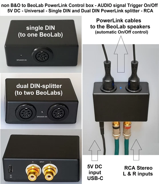 POWERLINK ADAPTOR NON B&O to BeoLab 1,2,3,4,7,9,10,11,2500 trigger auto ...