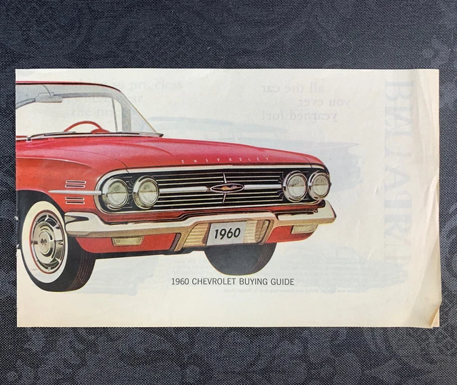 VINTAGE 1960 CHEVROLET Buyers Guide Brochure Pamphlet Advertising GM ...