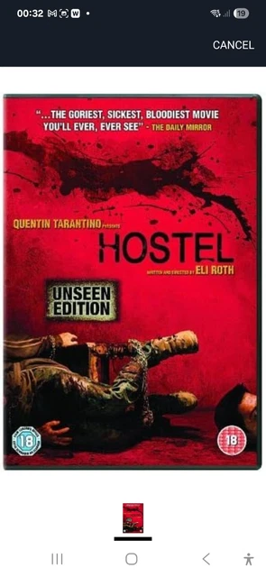 HOSTEL UNSEEN EDITION Eli Roth, Quentin Tarantino, Sony UK DVD £1.68 - PicClick UK