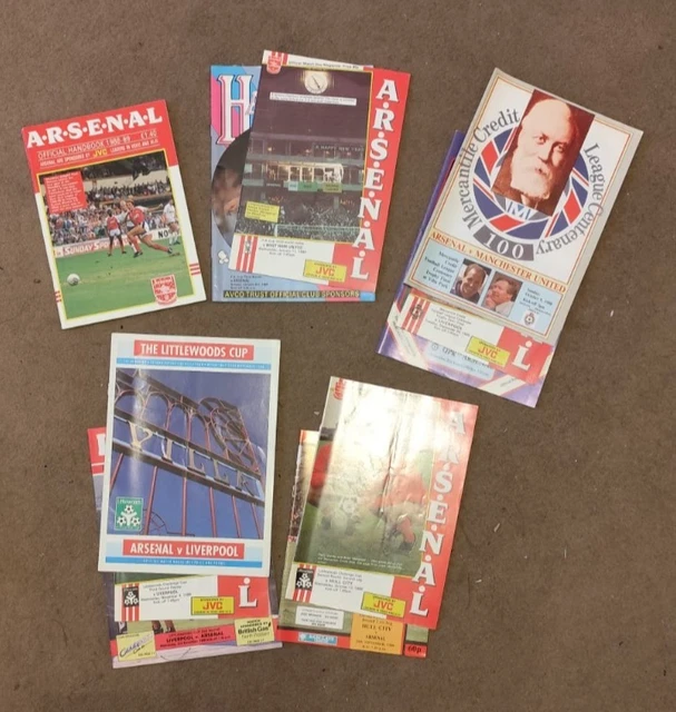 ARSENAL FC FULL Season 1988-1989 Home & Away Programmes - League & Cups ...