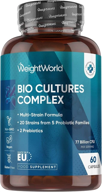 WEIGHTWORLD BIO CULTURES Complex Probiotics & Prebiotics - 77 Billion ...
