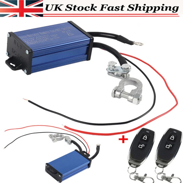 WIRELESS DUAL REMOTE Car Battery Master Disconnect Cut Off Kill Switch ...
