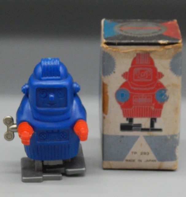 VINTAGE 1960S TOMY MINIROBOT w/ box wind up ROBOT toy MIGHTY MIDGET ...