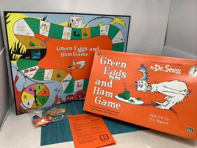 GREEN EGGS AND Ham Board Game Dr. Seuss University Games 1996 Cat In ...
