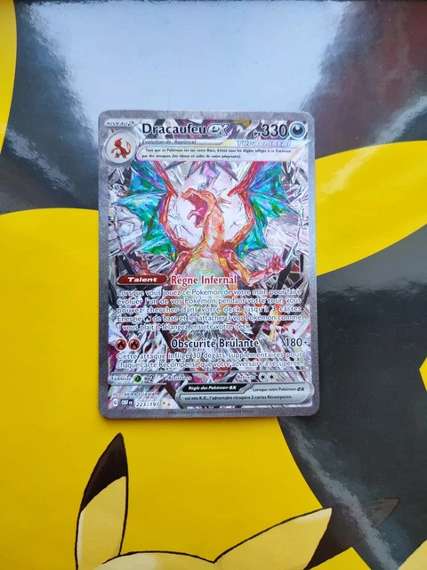 CARTE POKÉMON FLAMMES Obsidiennes EV03 Dracaufeu Ex Téracristal 223/197 ...
