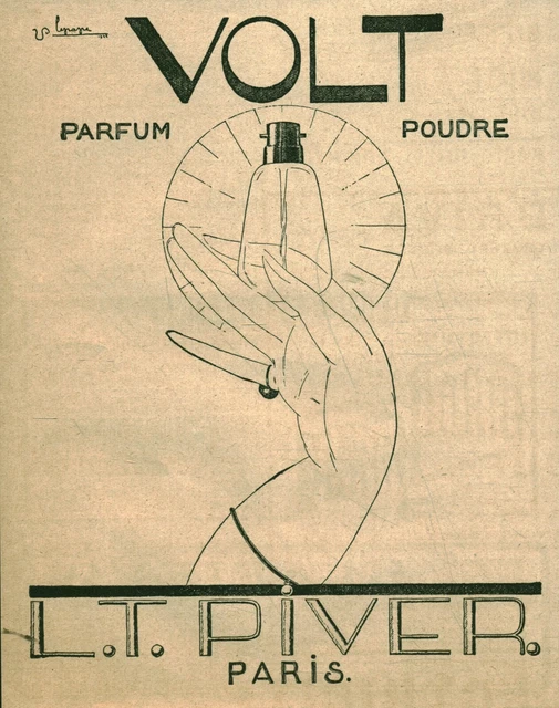 PUBLICITÉ ANCIENNE PARFUM Volt L. T. Piver Paris 1923 issue de magazine ...
