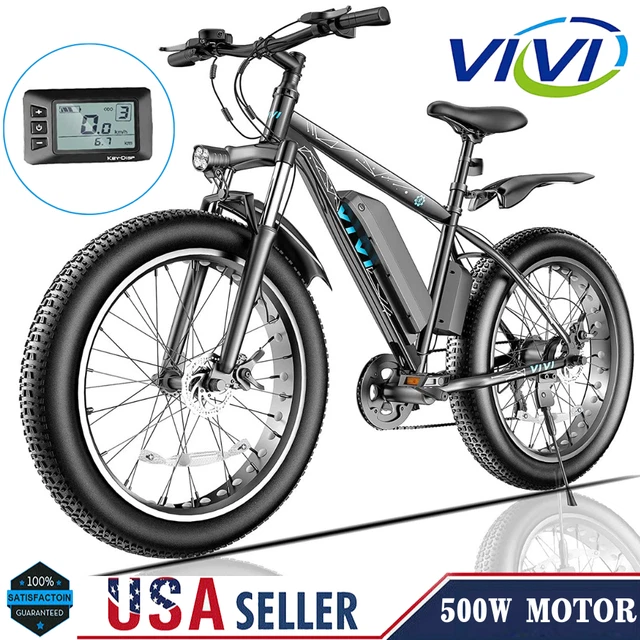 VIVI E-BIKE W/FAT Tires 500W 48V Electric Bike 26" Adults Mountain ...