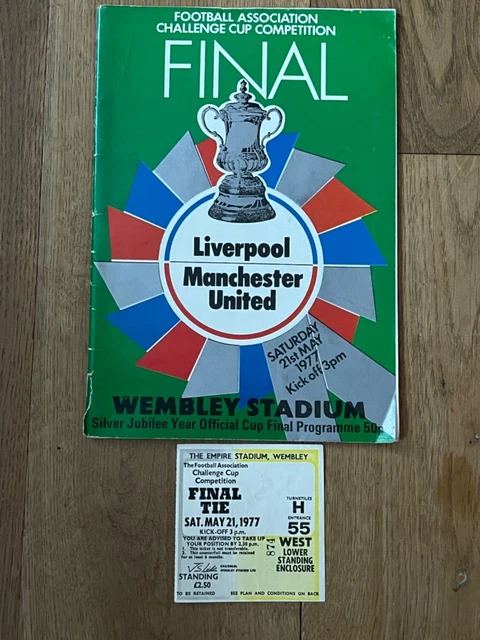 1977 FA CUP Final Manchester Utd v Liverpool Programme & Ticket £9.99 ...