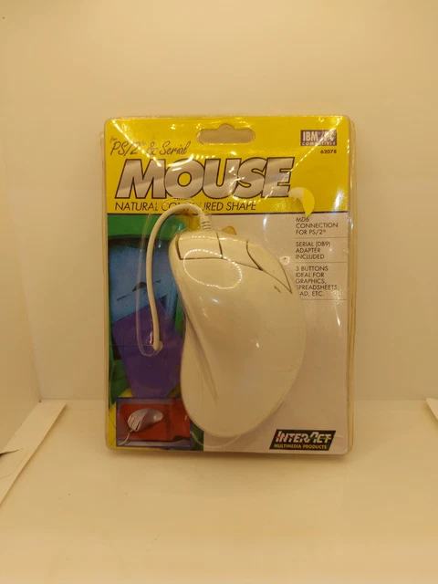 VINTAGE 1996 INTER Act Ergonomic Computer Mouse IBM/PC 62078 New Sealed ...