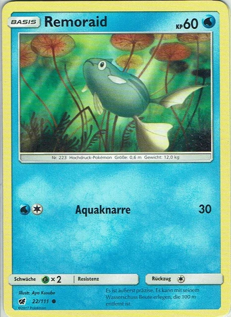 POKEMON CARTE TRADING Card Remonter Le Sturmröte Numéro 22/111 Remoraid ...