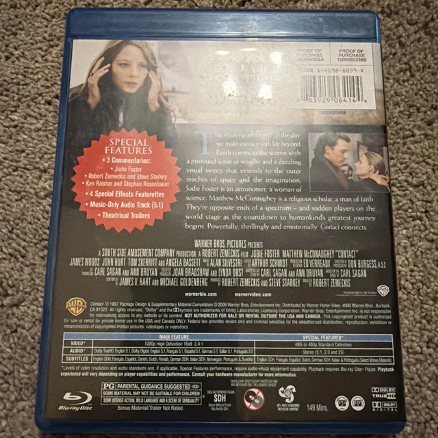 CONTACT (BLU-RAY, 1997) US Version £4.38 - PicClick UK