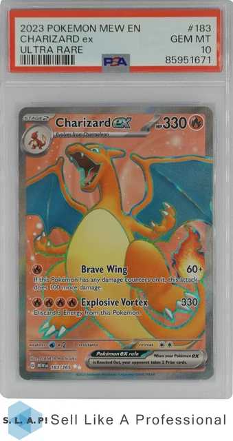 2023 POKEMON MEW EN-151 183 CHARIZARD ex ULTRA RARE PSA 10 EUR 35,50 ...