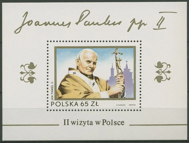 POLAND 1983 POPE John Paul II in Poland block 91 mint (C93329) £1.34 ...