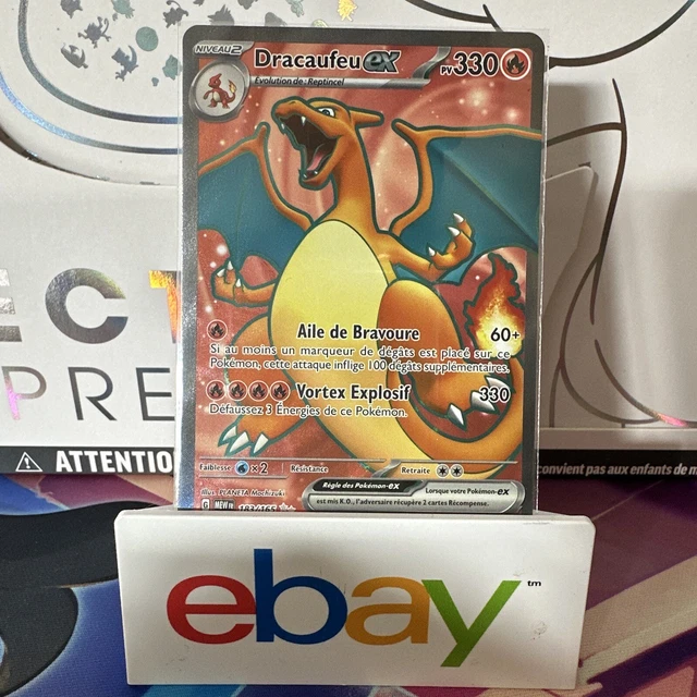 CARTE POKÉMON DRACAUFEU ex FULL ART 183/165 - 151 Ecarlate & Violet EV3 ...