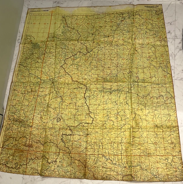 WW2 GERMAN LUFTWAFFE Air Force Pilot's Map - Original - Poland 1941 £ ...