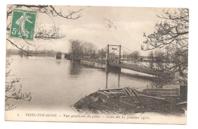 CPA PONT DE Triel sur Seine (Yvelines) Inondations de 1910. EUR 2,80 - PicClick FR