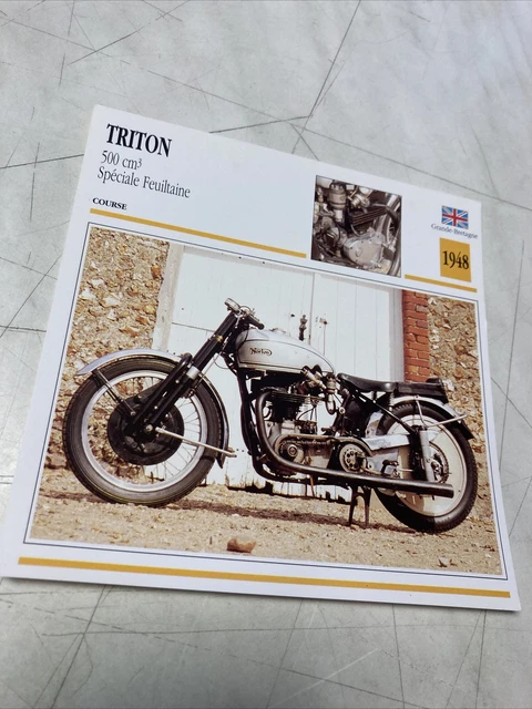 TRITON 500 SPECIAL Feuiltaine 1948 Collectible Motorcycle Card Atlas UK ...