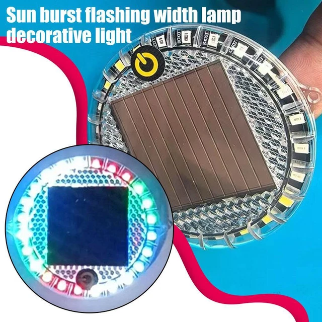 WARNING LIGHT SOLAR LED Intelligent Sensor Safety Lamp Colorful LED ...