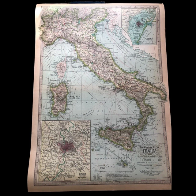ITALY MAP SET Of 10 Cavallini Papers & Co. Printed In Korea On Italian ...