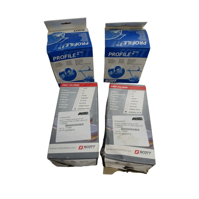 SCOTT SAFETY PROFILE 2 Large Half Respirator x 2 Includes 2 x Pirs PRO2 ...