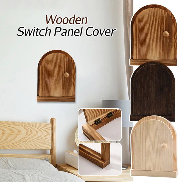 1PC WOODEN LIGHT Switch Panel Cover Socket Finger Plate Wall Decor ...