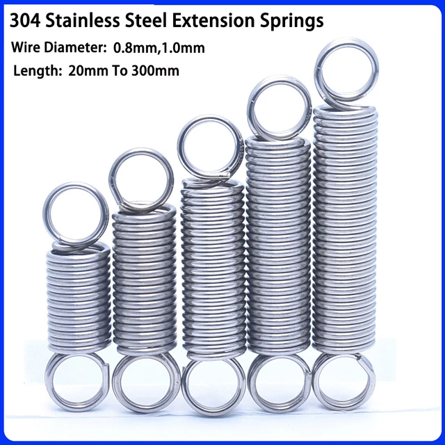 STAINLESS STEEL CLOSED Loop Tension Spring Extension Springs Wire Dia 0 ...