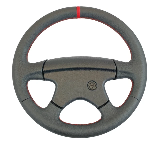 VOLANT CUIR ROUGE Vw Volkswagen Mk3 Mk2 Golf 3 2 Ii Iii Vento Gti Neuf ...