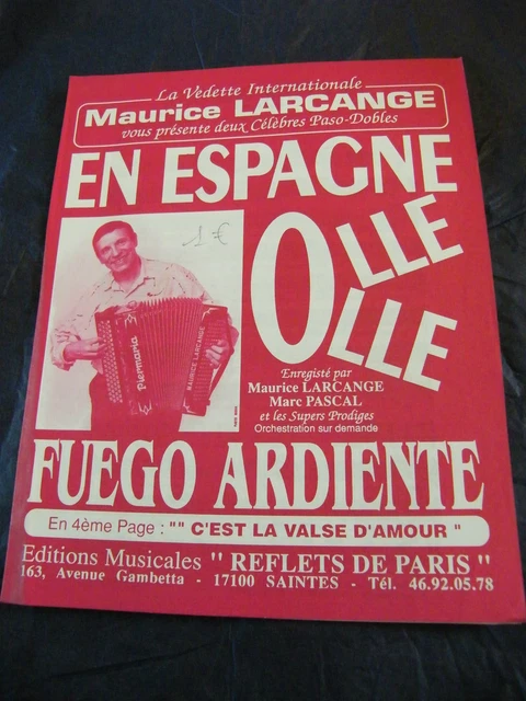 & SPARTITO SPAGNA Olle Maurice Larcange Marc Pascal Music Sheet " EUR ...
