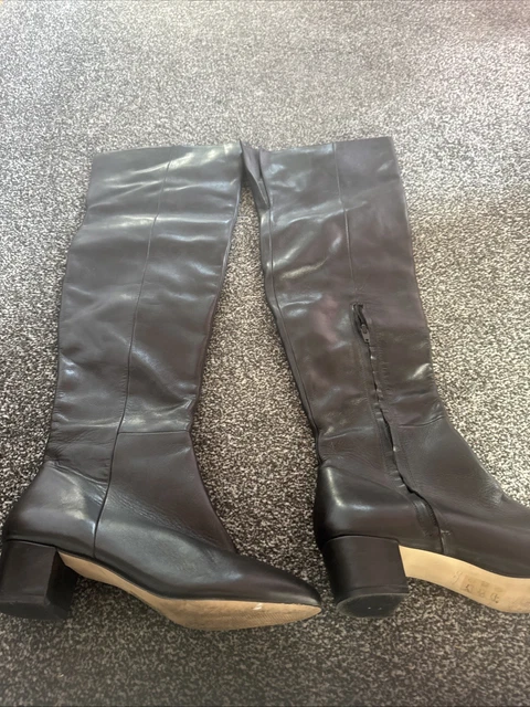 ALDO BLACK LEATHER Over Knee Boots Size 6 £28.24 - PicClick UK