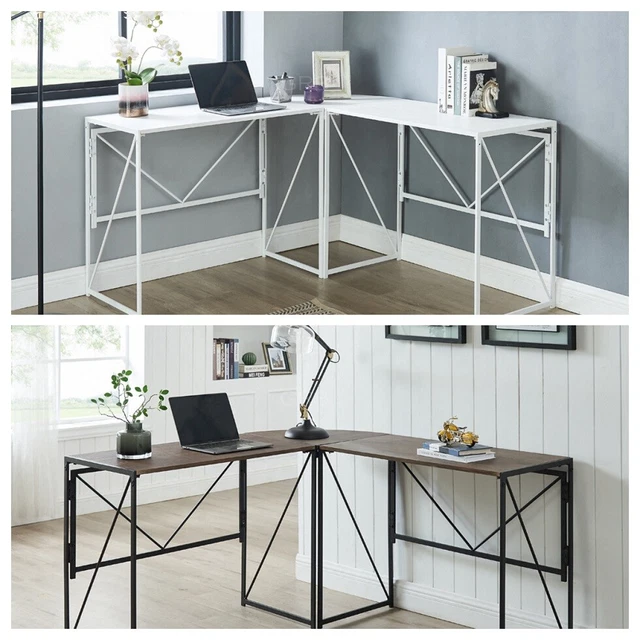 L SHAPED COMPUTER Corner Desk PC Table Workstation Home Office Large ...