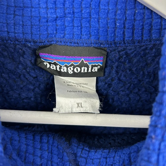PATAGONIA FLEECE MENS XL Blue R2 Regulator Body Rug Pullover Polartec ...