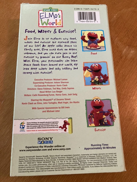 RARE VHS SESAME Street Elmos World Food Water And Exercise VHS HTF 2005 ...
