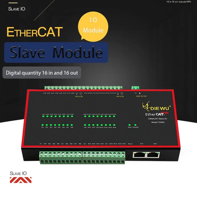 RJ45 NETWORK SWITCH NPN input EtherCAT slave station IO module 16 in 16 ...