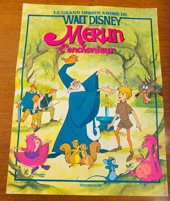 AFFICHE DU FILM Disney: "Merlin l'enchanteur" 160 x120 cm -1963 EUR 45 ...